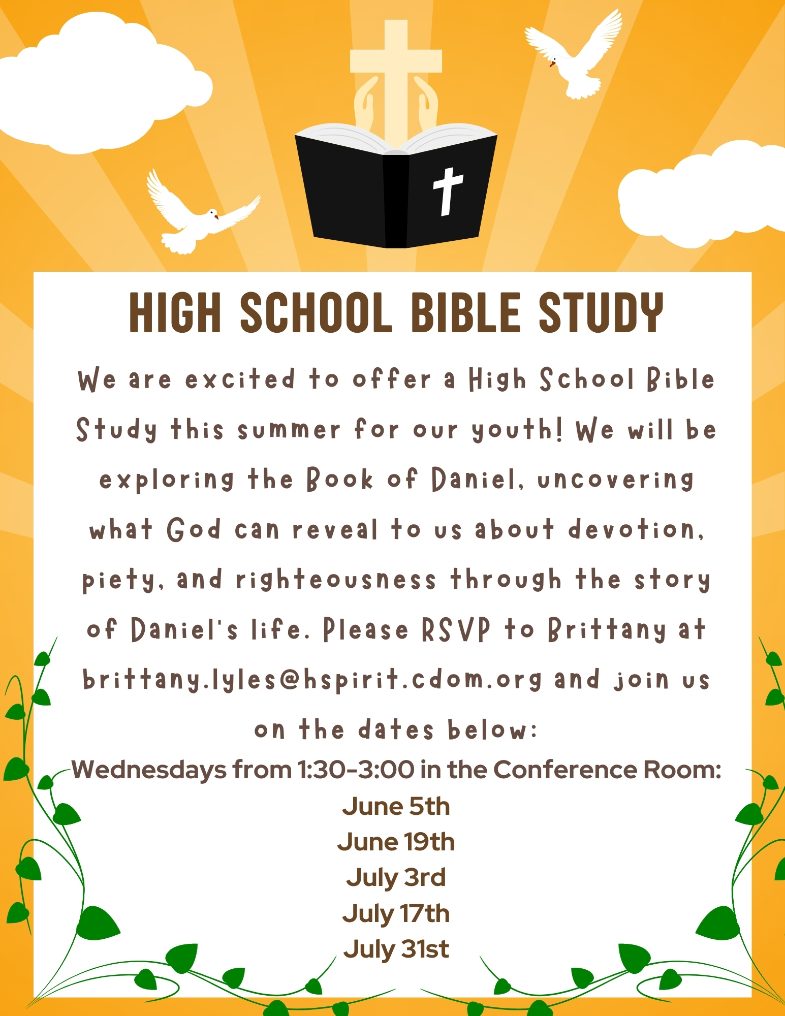 High School Bible Study – Church of the Holy Spirit
